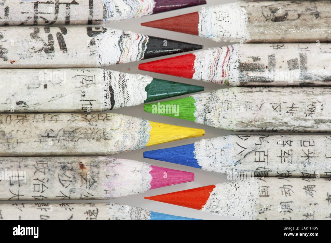 Chinese color pencils sharpened and in pattern Stock Photo - Alamy