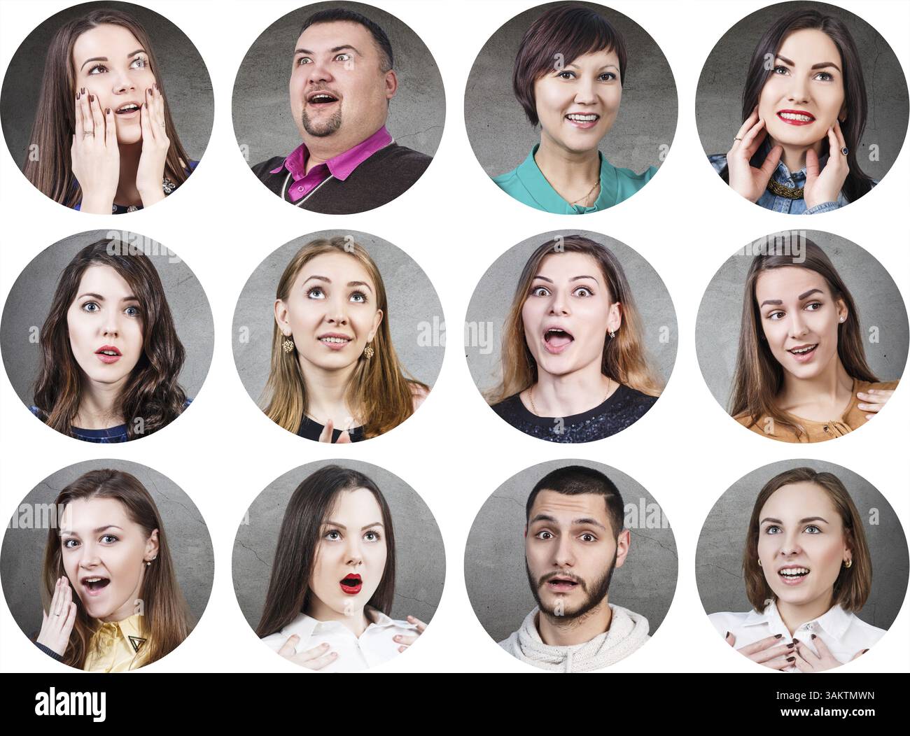 Collage of different people with surprised emotion Stock Photo - Alamy