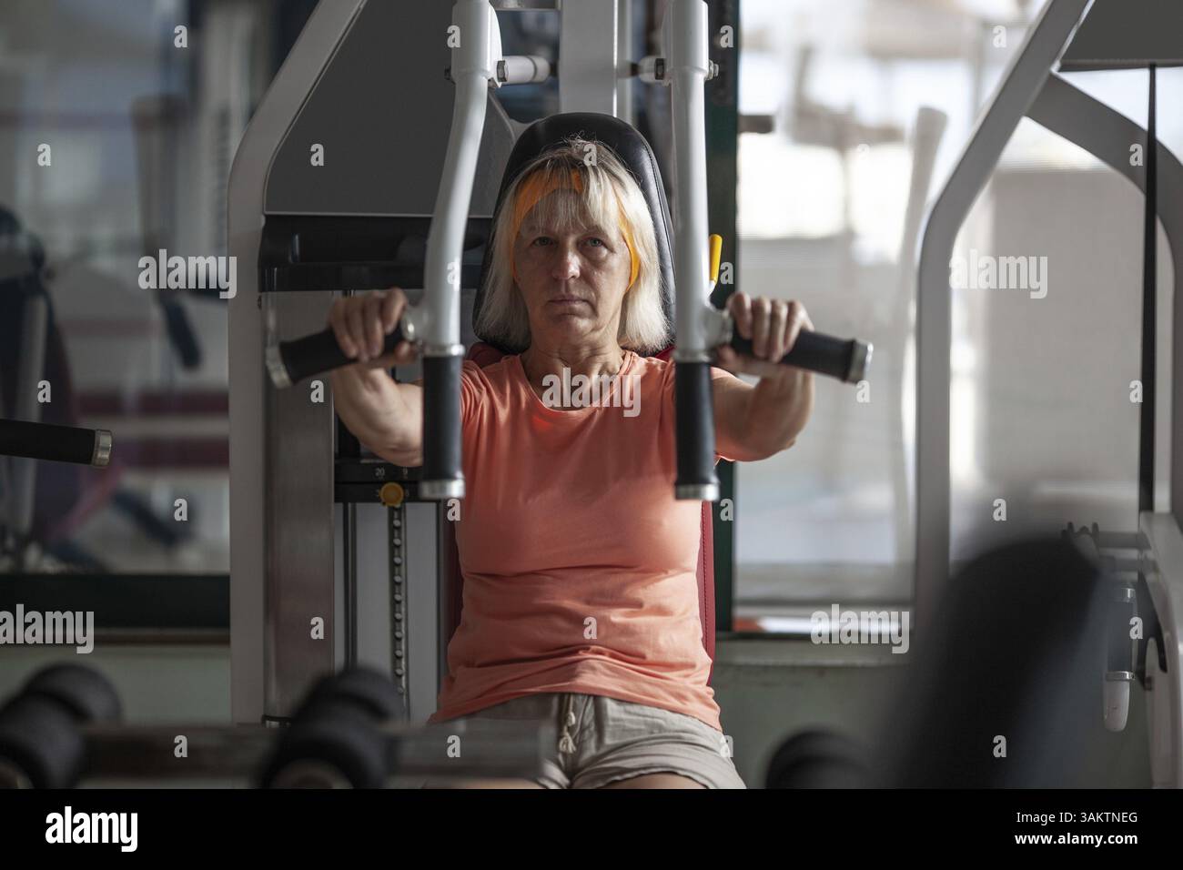 Elderly caucasian woman practices hi-res stock photography and images ...