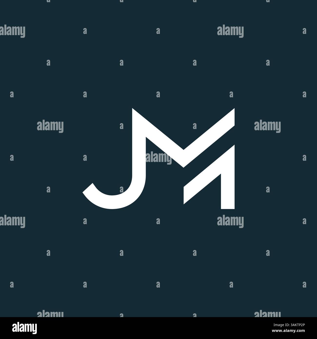 Modern abstract letter JM, MJ logo design. JM letter logo design with ...