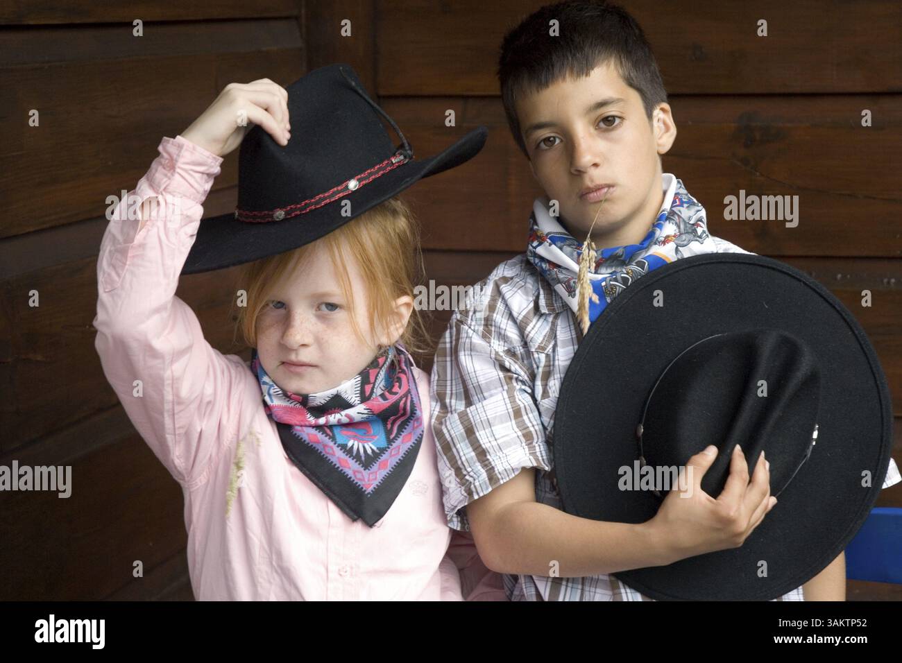Country boy and -girl together Stock Photo - Alamy