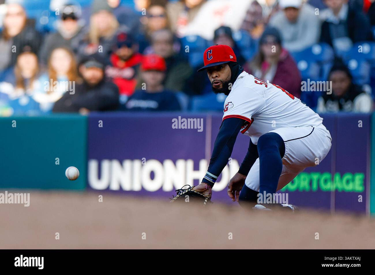 April 12, 2025: Cleveland Guardians first base Carlos Santana (41 ...