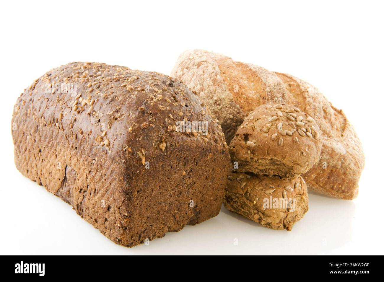 Different kinds of healthy brown bread with grain on top Stock Photo ...