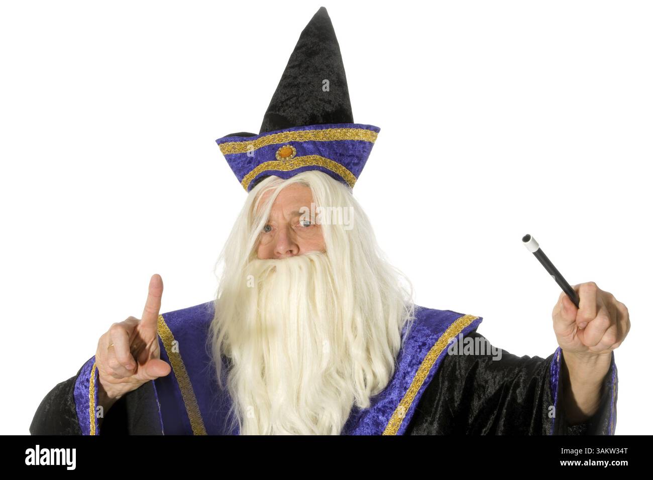 Wizard for the future isolated over white Stock Photo - Alamy