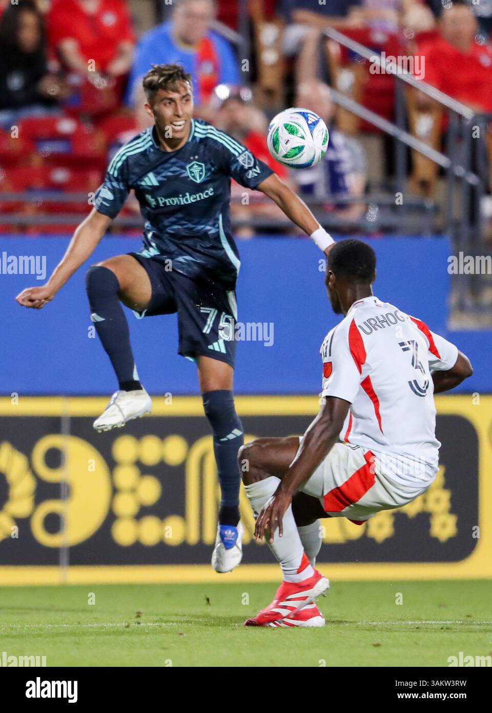 Frisco, Texas, USA. 12th Apr, 2025. Seattle Sounders FC's DANNY LEYVA ...