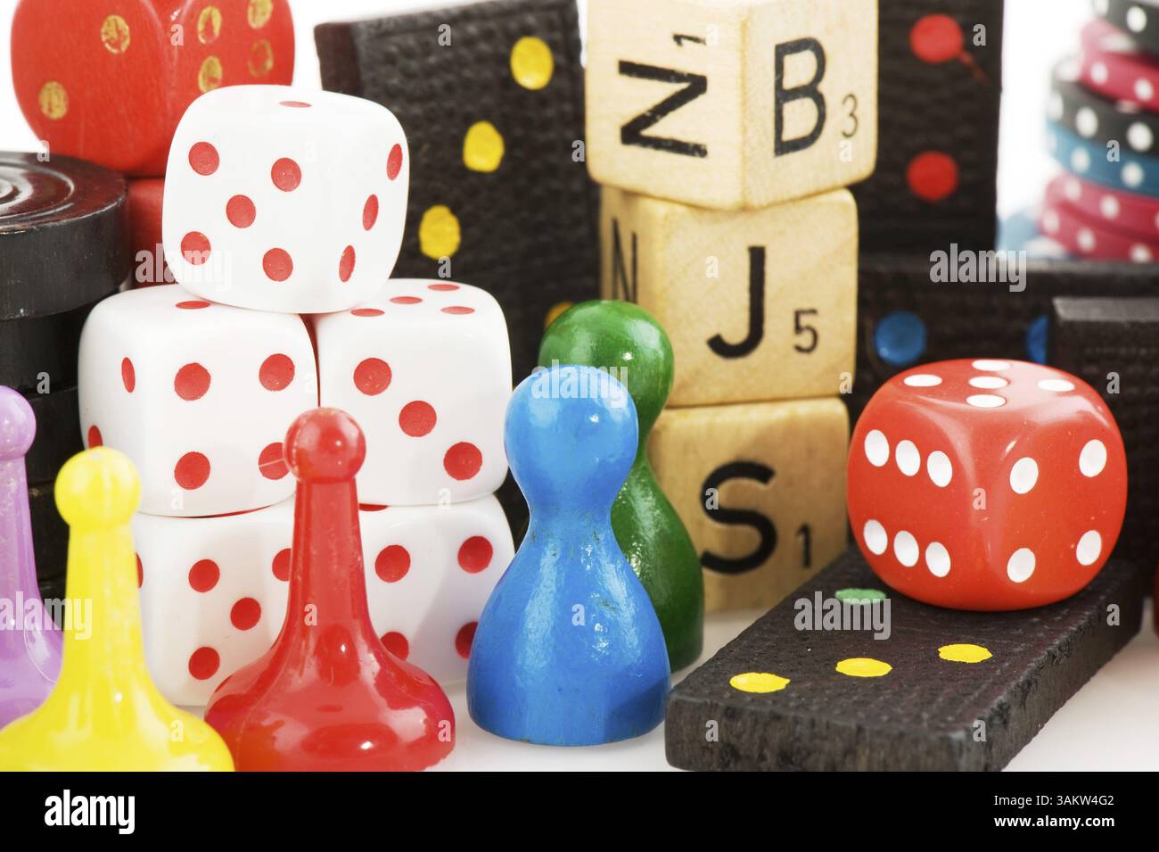 All attributes to play board games together Stock Photo - Alamy