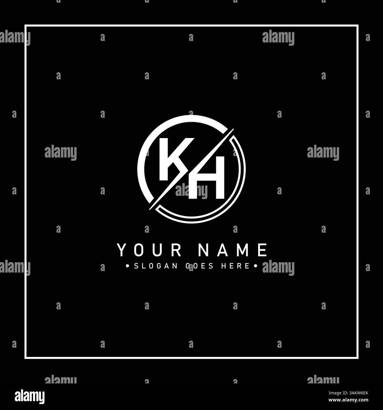 KH Vector Logo Template - Simple Icon for Initial Letter K and H ...