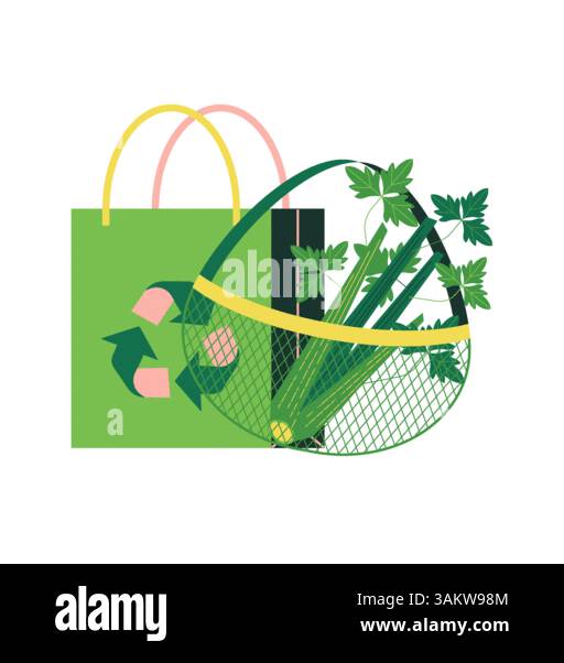 Shopping mesh eco bag Stock Vector Images - Alamy