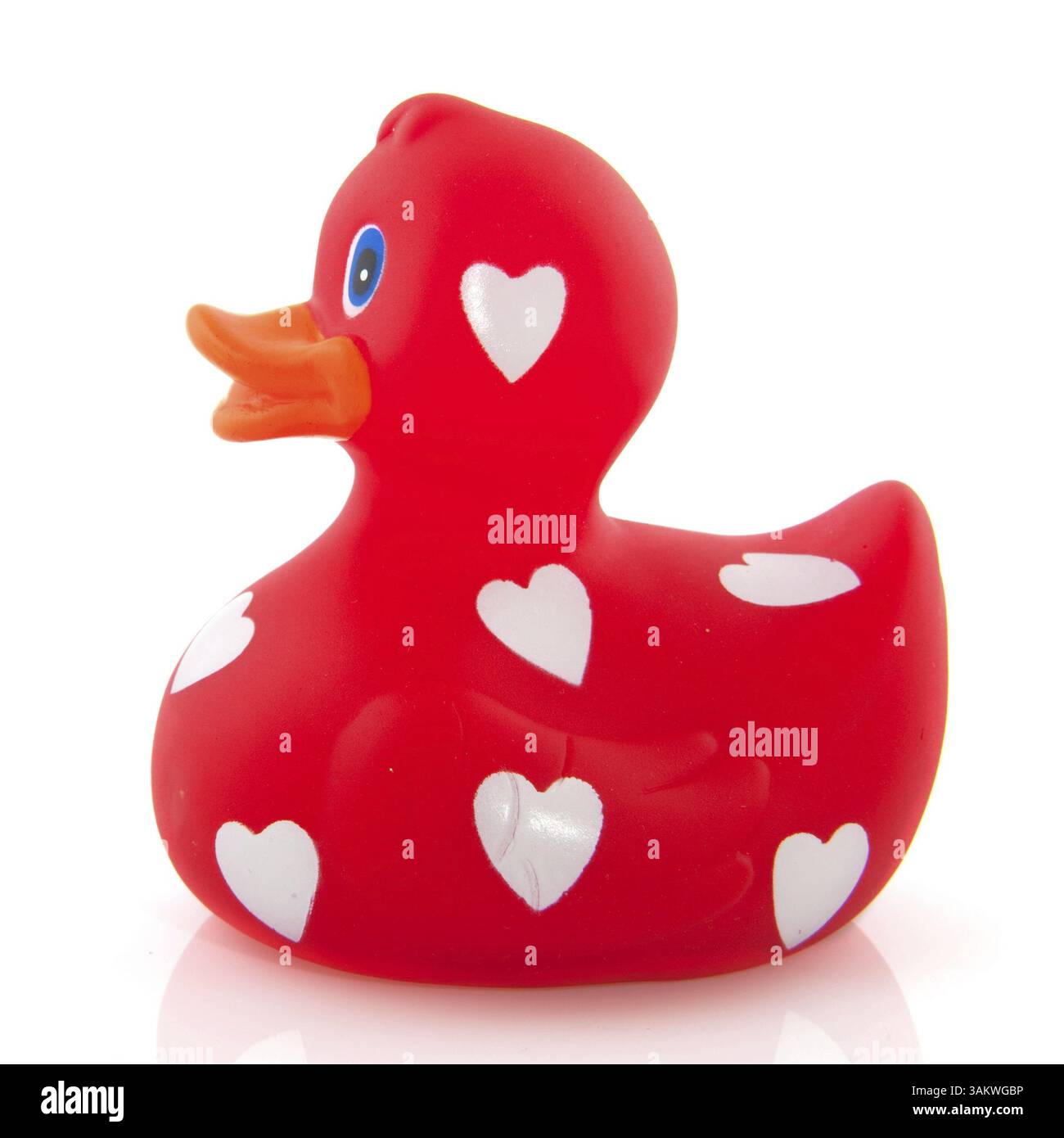 Red love rubber duck with hearts on its body Stock Photo - Alamy
