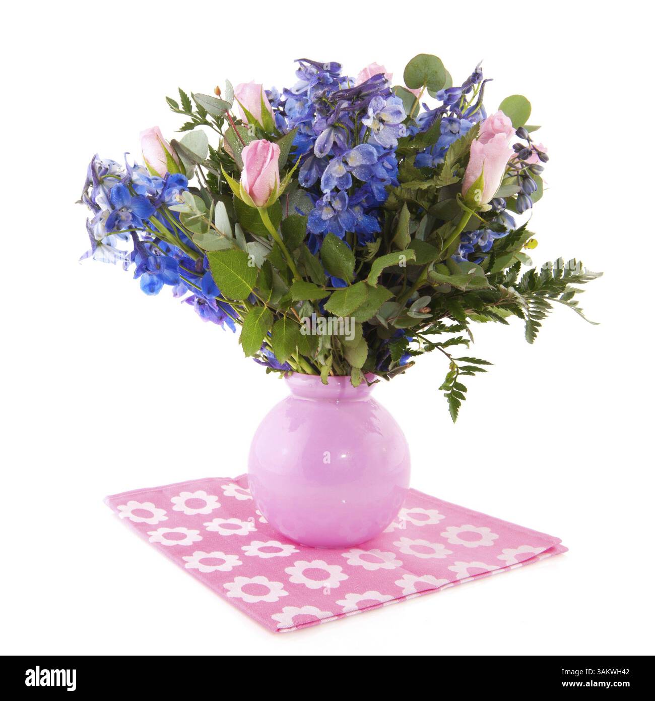 Bouquet of roses in a bucket Cut Out Stock Images & Pictures - Alamy