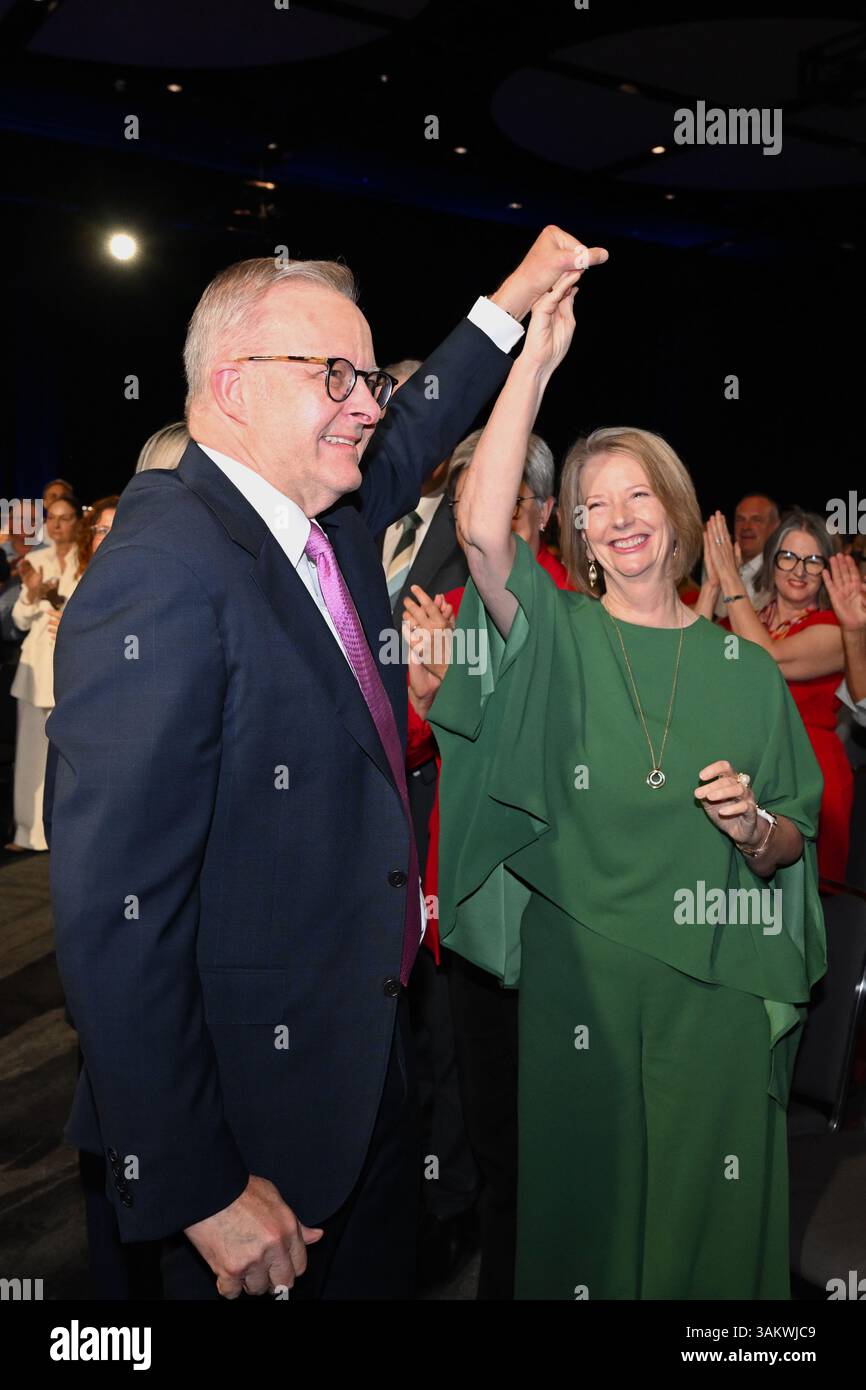 Perth, Australia. 13th Apr, 2025. Australian Prime Minister Anthony ...