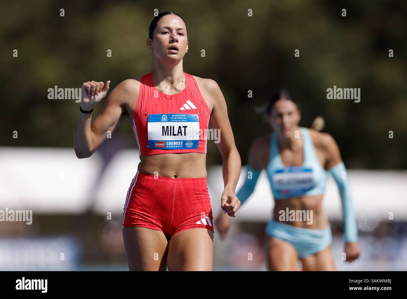 Perth, Australia. 13th Apr, 2025. Jessica Milat of Victoria competes in ...