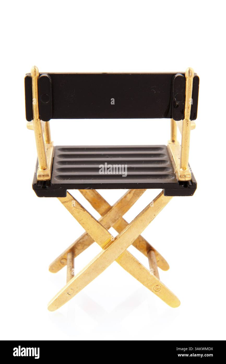 Chair from director or stage manager isolated over white Stock Photo ...