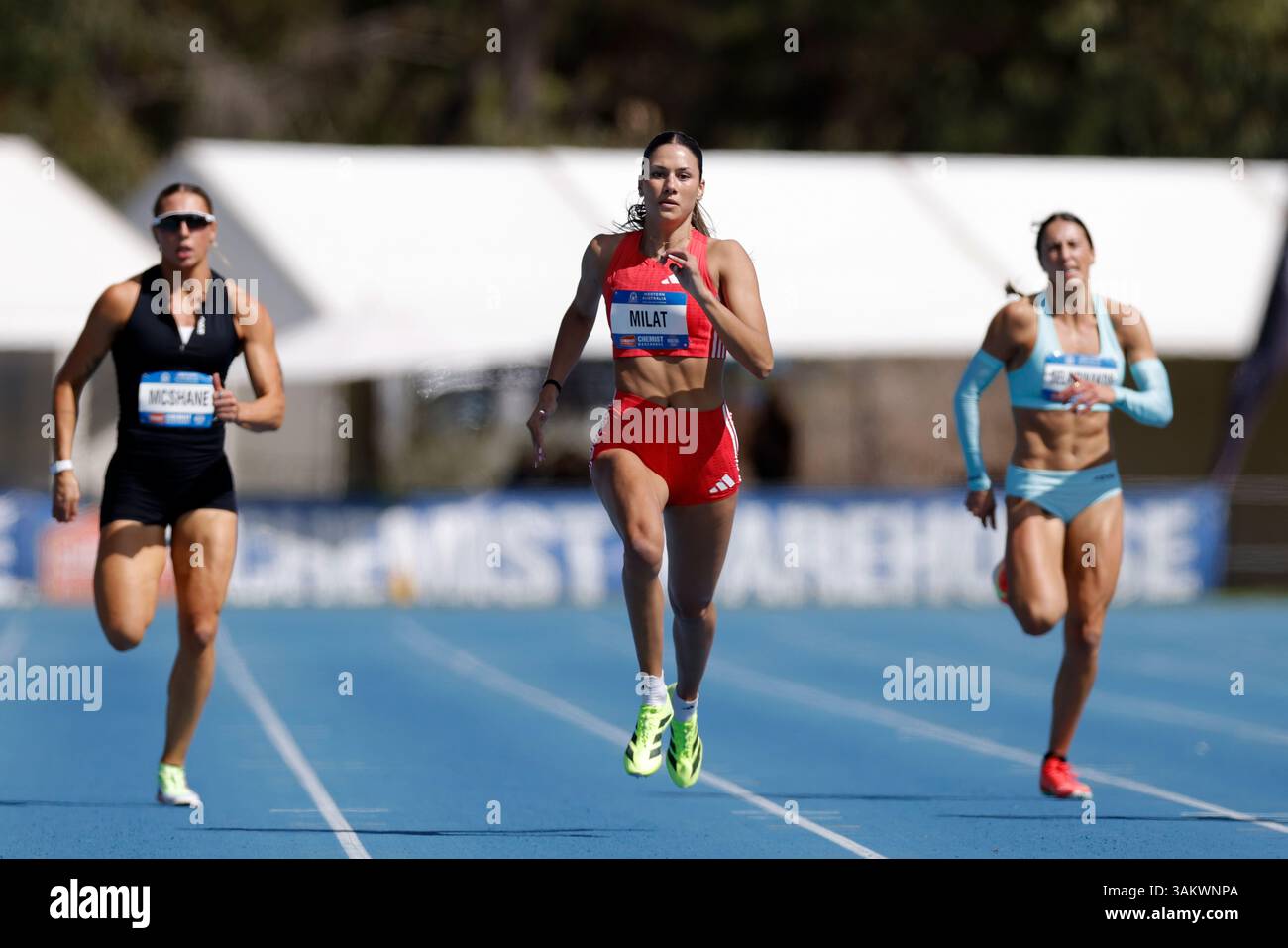 Perth, Australia. 13th Apr, 2025. Jessica Milat of Victoria competes in ...