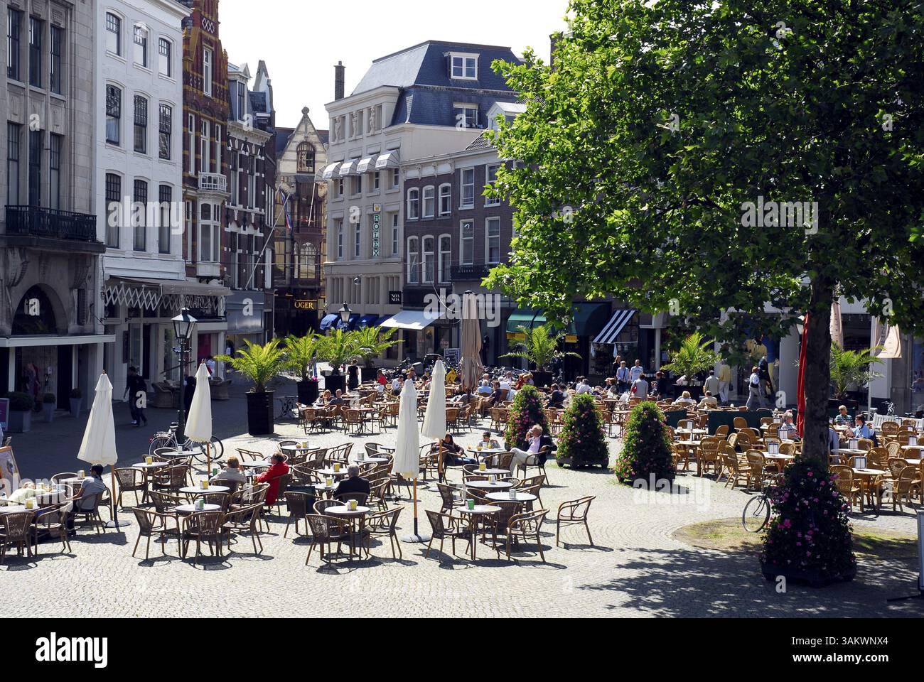 Bar Cafe Terrassen at Plaats Square, city centre of The Hague, South ...