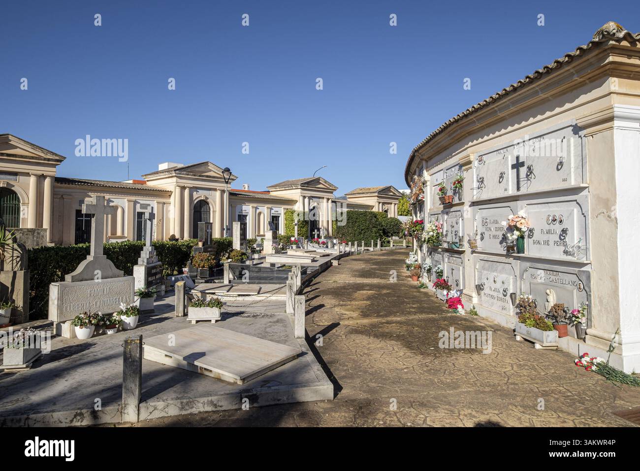 Inca municipal cemetery, established in 1820, niche groupings of curved ...