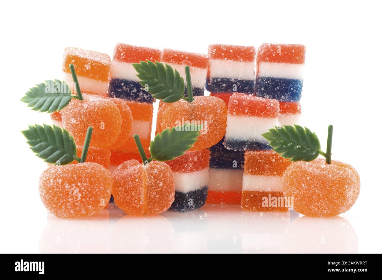 Traditional dutch candy with apples from orange and flag sweets Stock ...