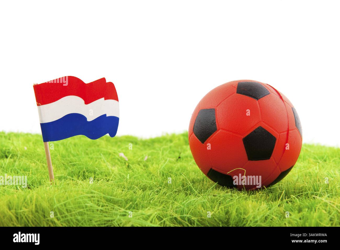 Dutch soccer with national flag and ball Stock Photo - Alamy