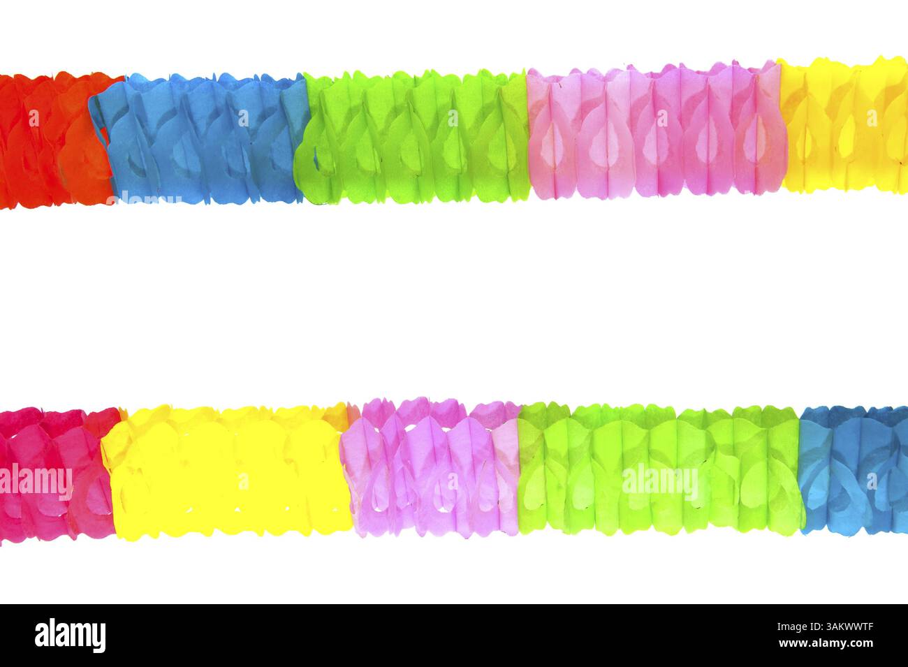 Colorful party streamers voor every occasion isolated over white Stock ...