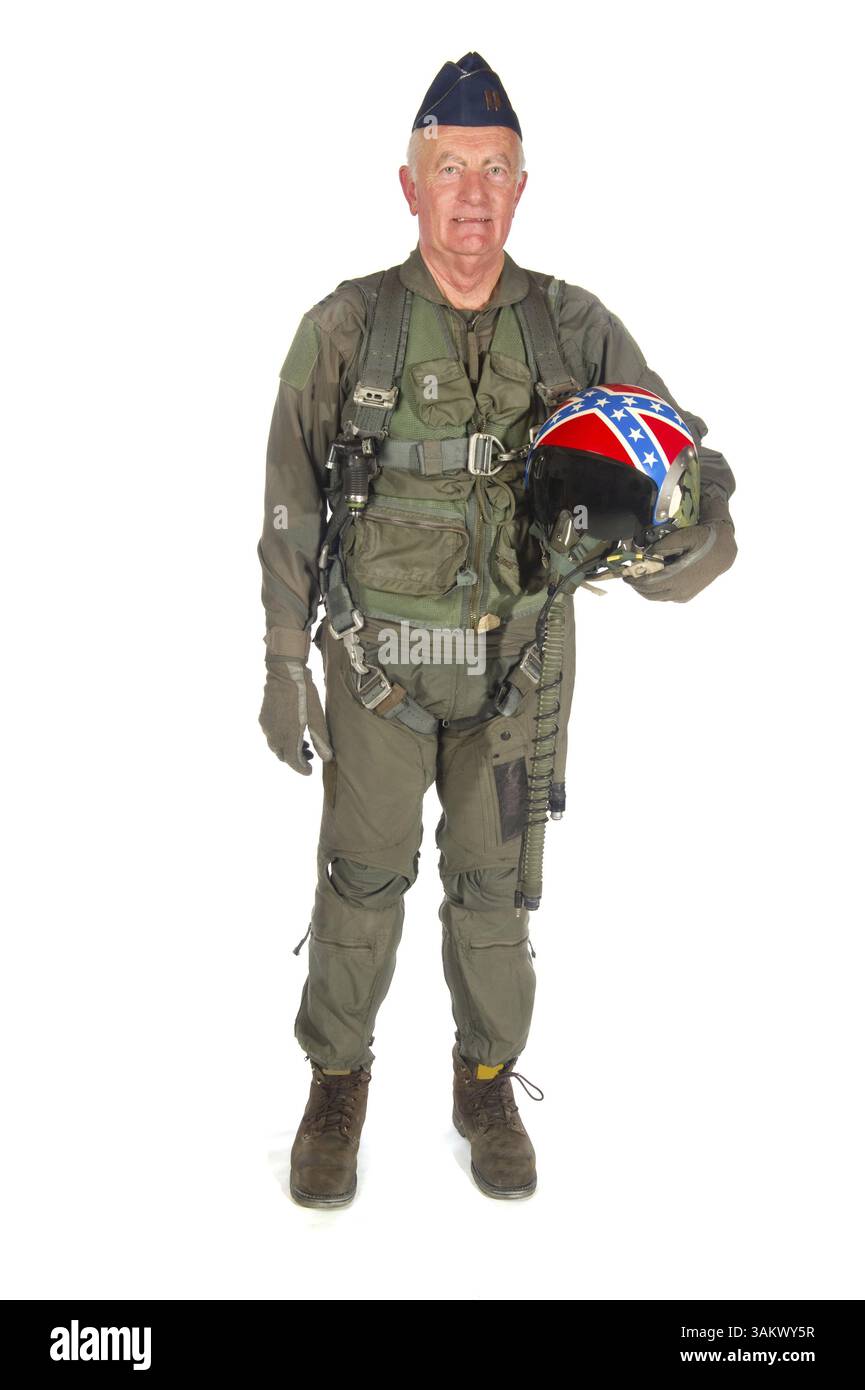 Crew American aircraft in full uniform isolated over white Stock Photo ...