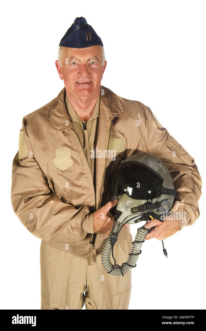 Crew American aircraft in full uniform isolated over white Stock Photo ...