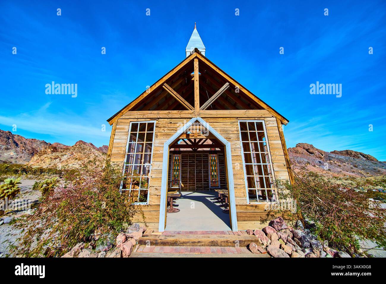 Rustic Desert Chapel in Nelson Nevada Eye-Level Perspective Stock Photo ...