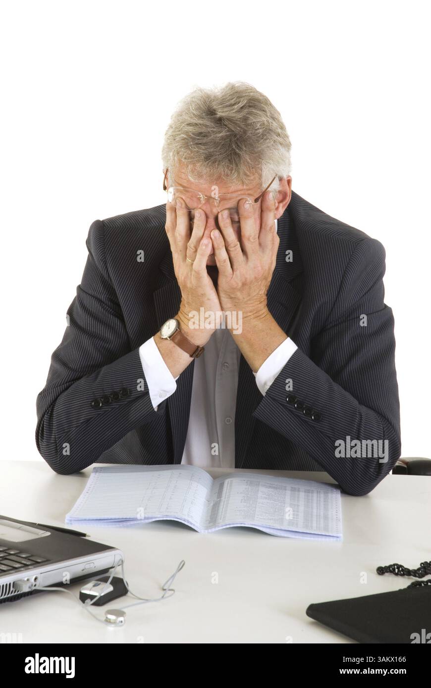 Despairingly manager crying at the office Stock Photo - Alamy