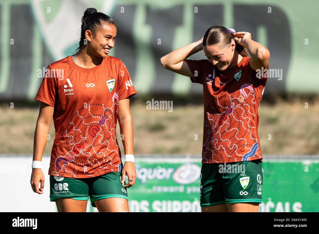 Canberra, Australia; 13th Apr 2025: Madison Ayson and Aideen Keane of ...