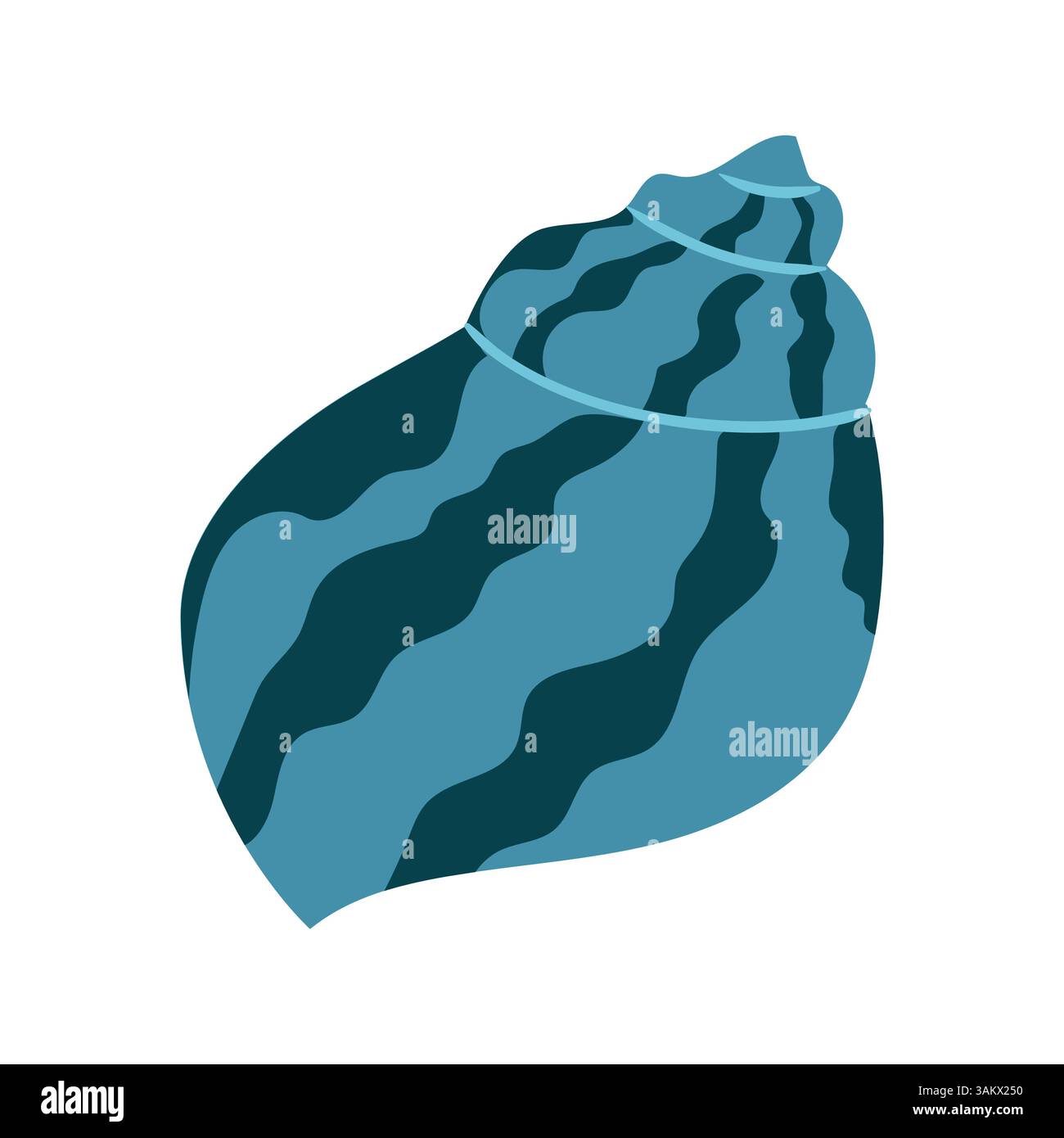 Unique blue seashell captured with smooth curves and rich textures in a ...