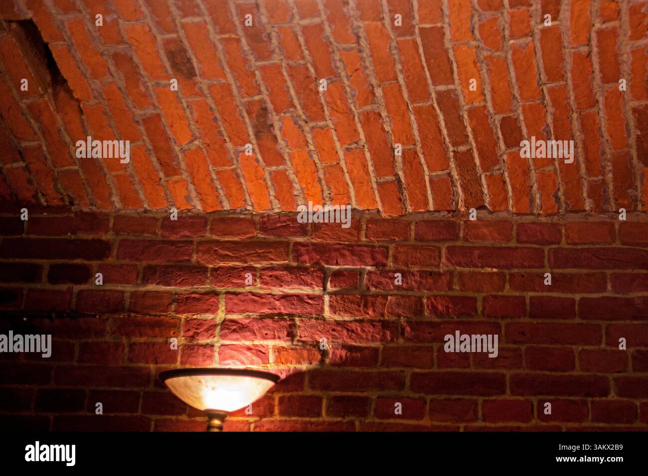 ceiling with embedded brick in the interior. Safety and reliability of ...