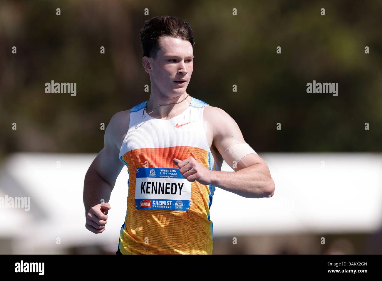 Perth, Australia. 13th Apr, 2025. Lachlan Kennedy of Queensland ...
