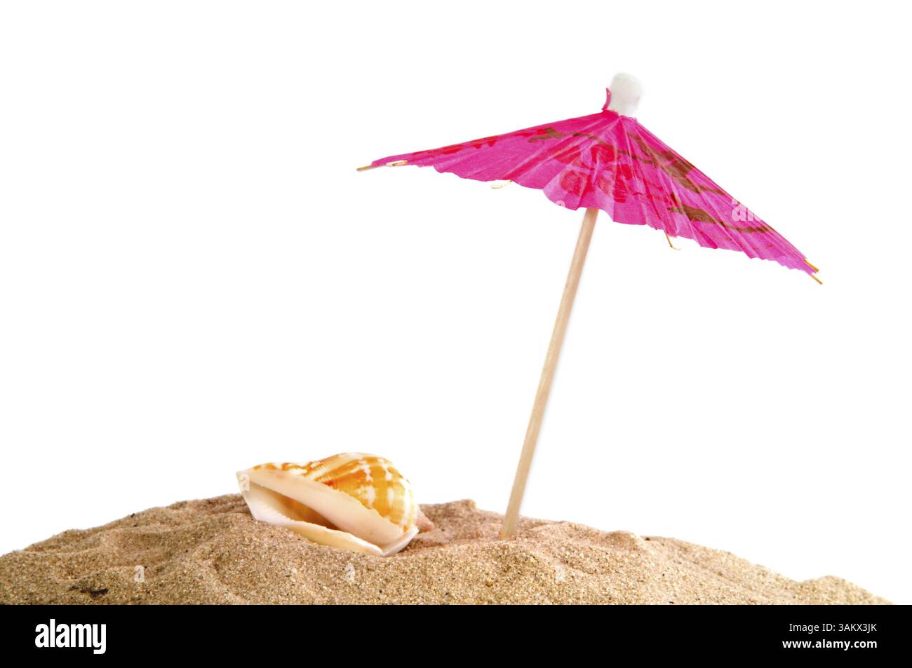Pink parasol at the ropical beach Stock Photo - Alamy