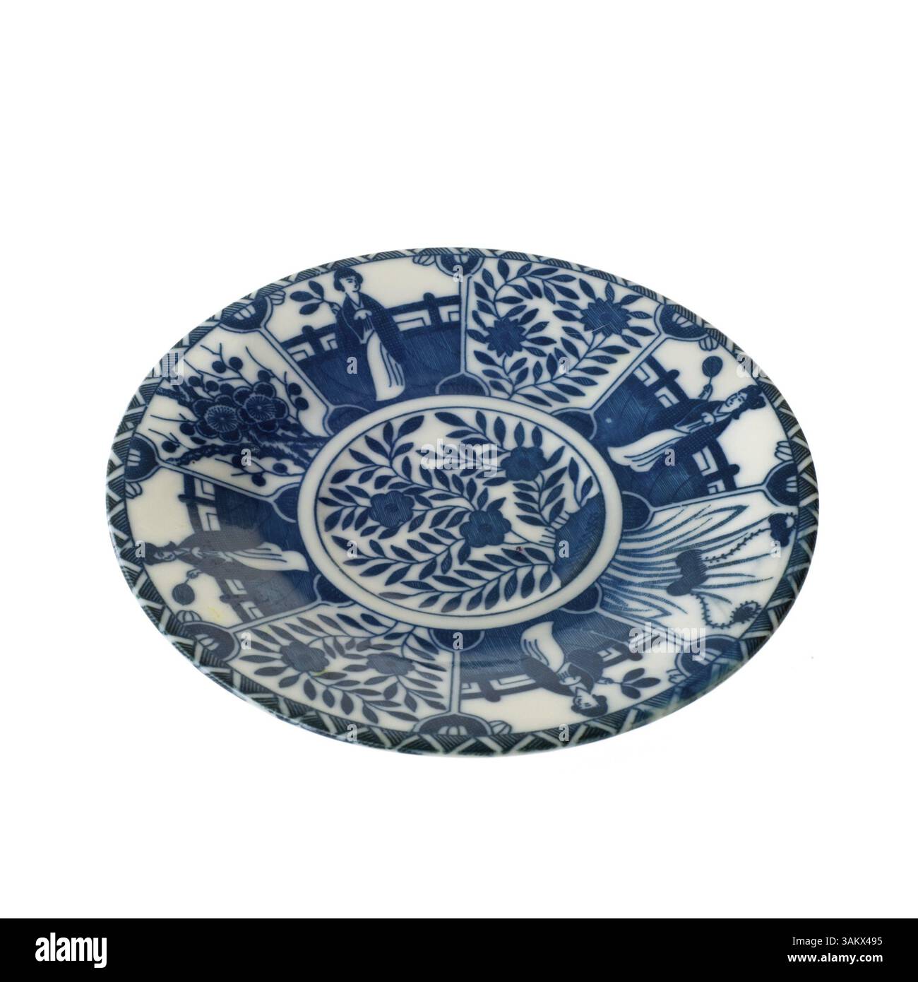 Vintage Dutch plate in blue and white isolated in studio Stock Photo ...