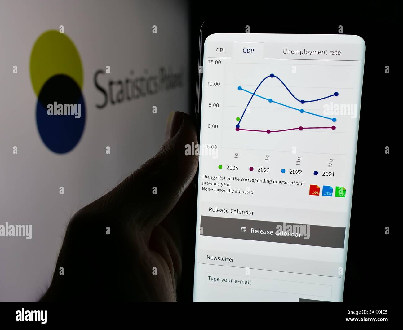 Stuttgart, Germany - 11-22-2024: Person holding cellphone with webpage ...