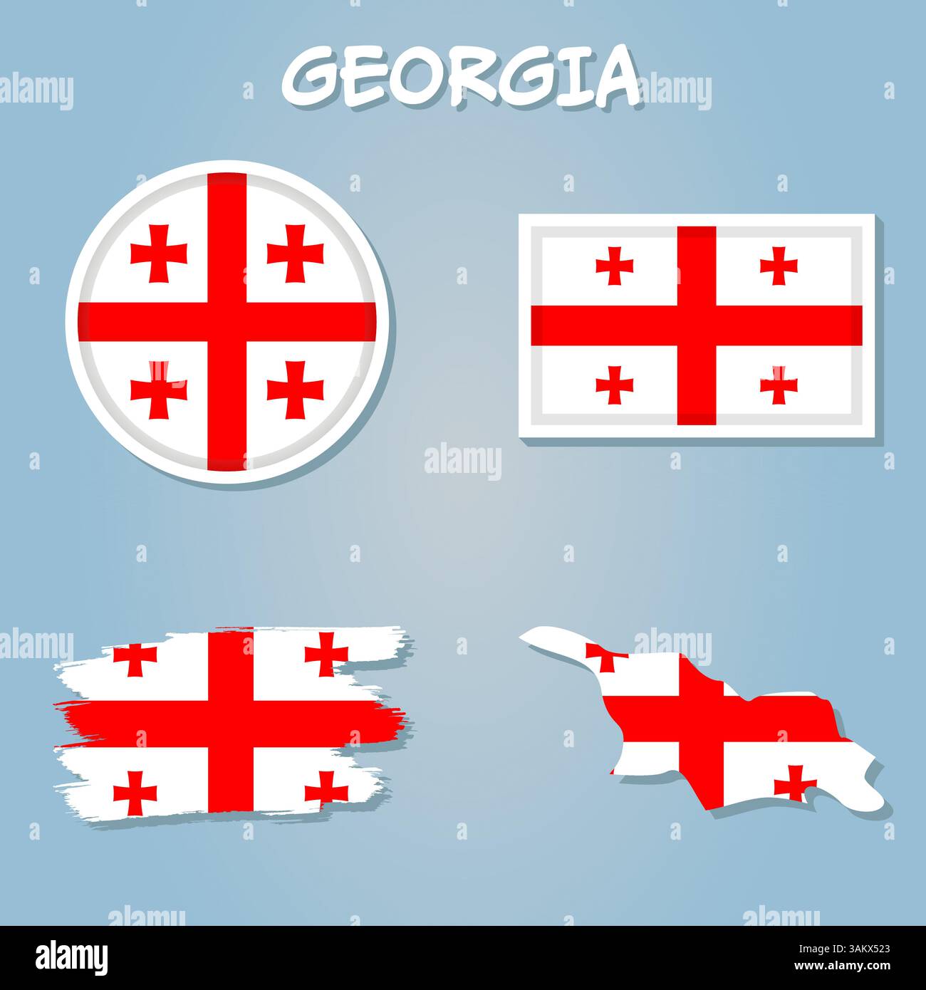 Map of Tbilisi with national flag, highly detailed editable map of ...