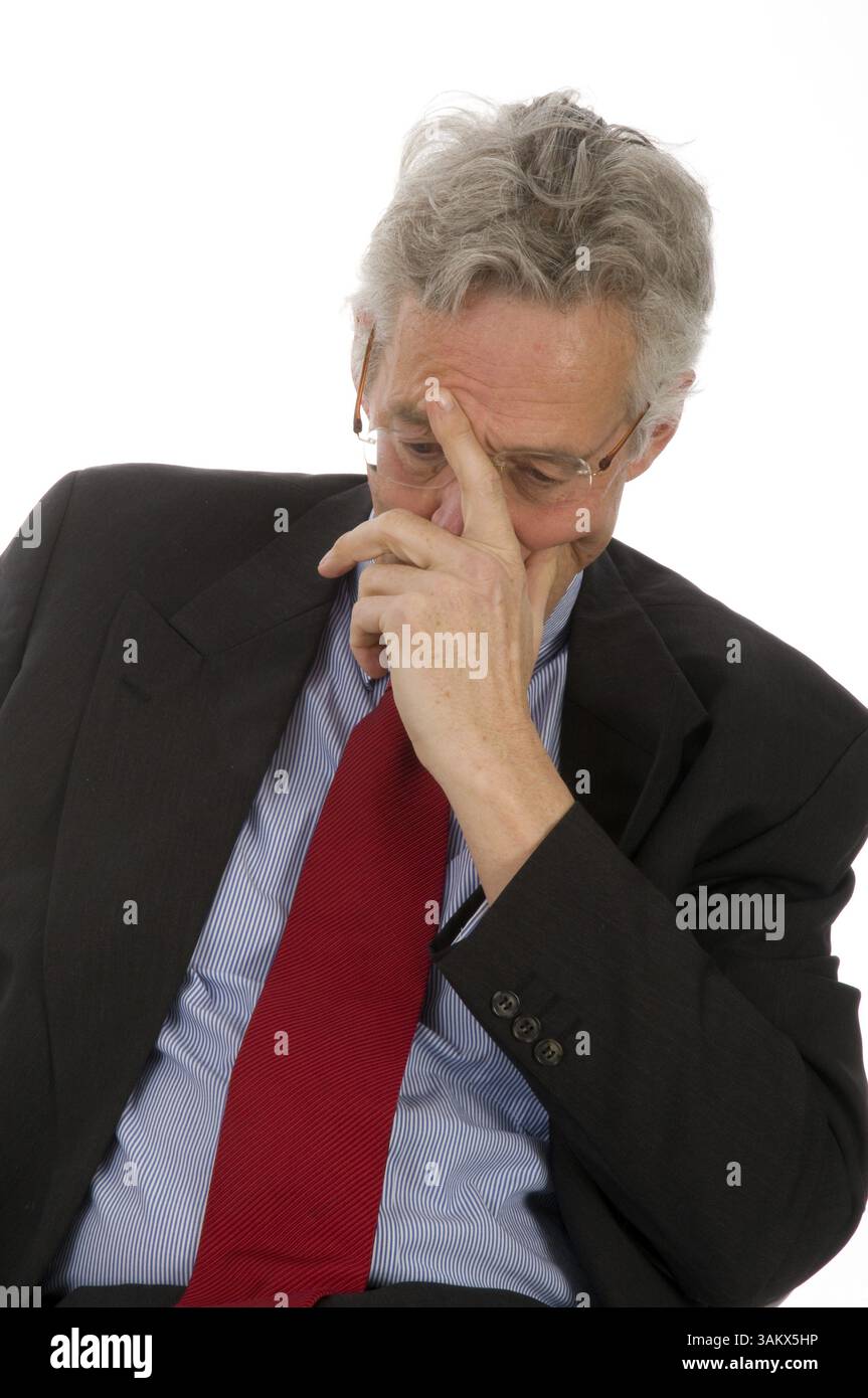 Thinking sad business CEO man Stock Photo - Alamy