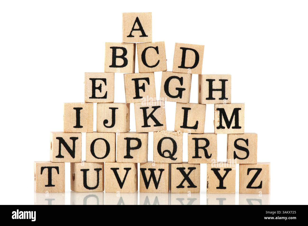 All letters from the alphabet mixed on wooden blocks Stock Photo - Alamy