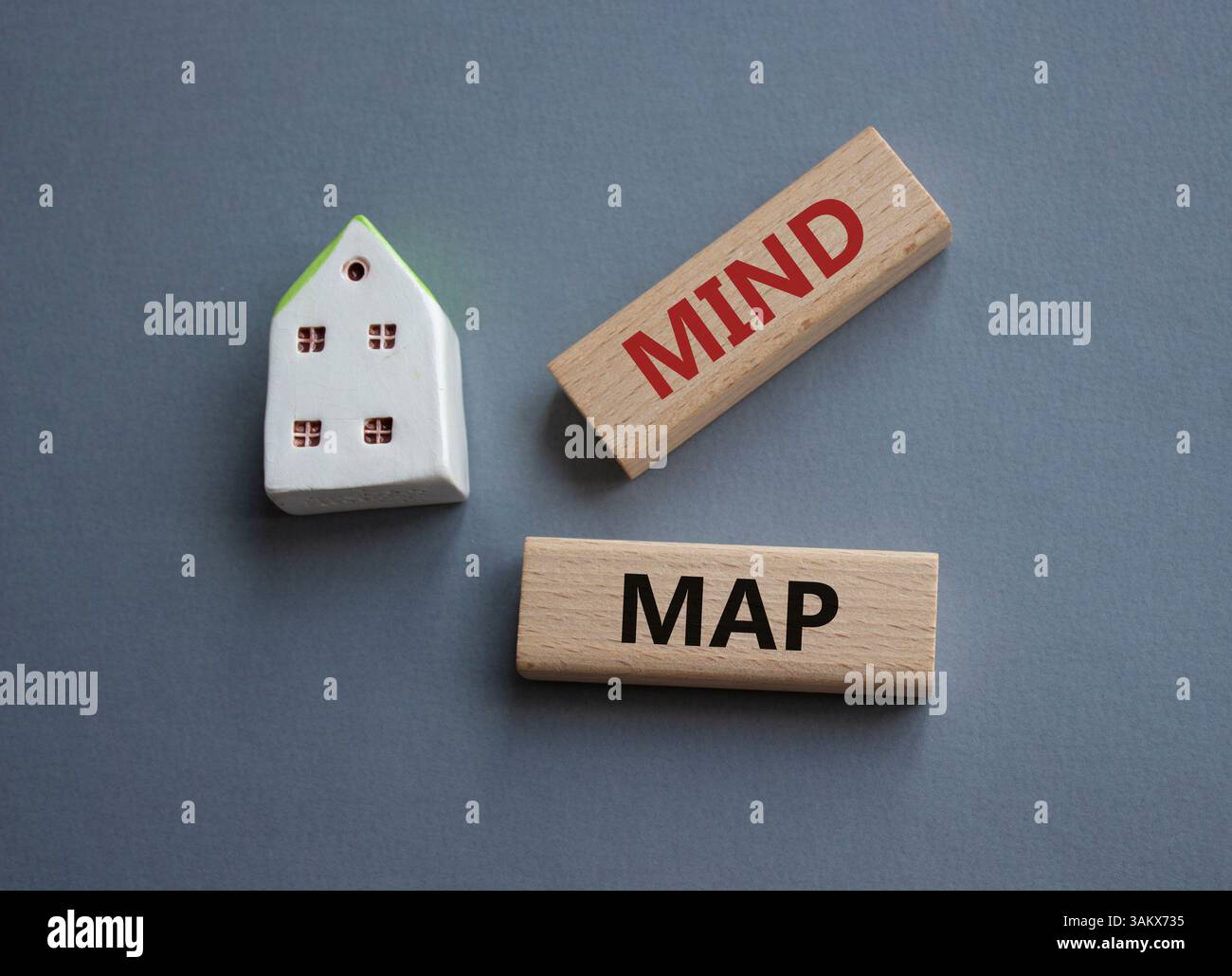 Mind Map symbol. Concept word Mind Map on wooden blocks. Beautiful grey ...