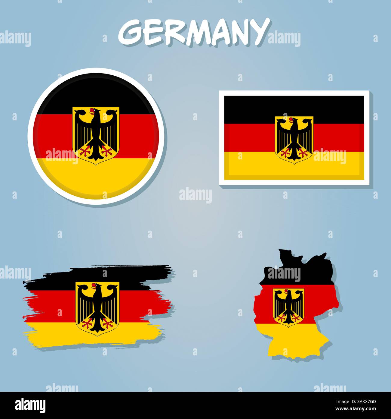 High detailed germany map silhouette with national german flag colors ...