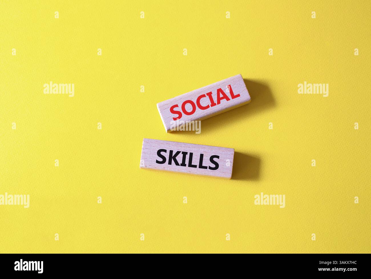 Social skills symbol. Wooden blocks with words Social skills Beautiful ...