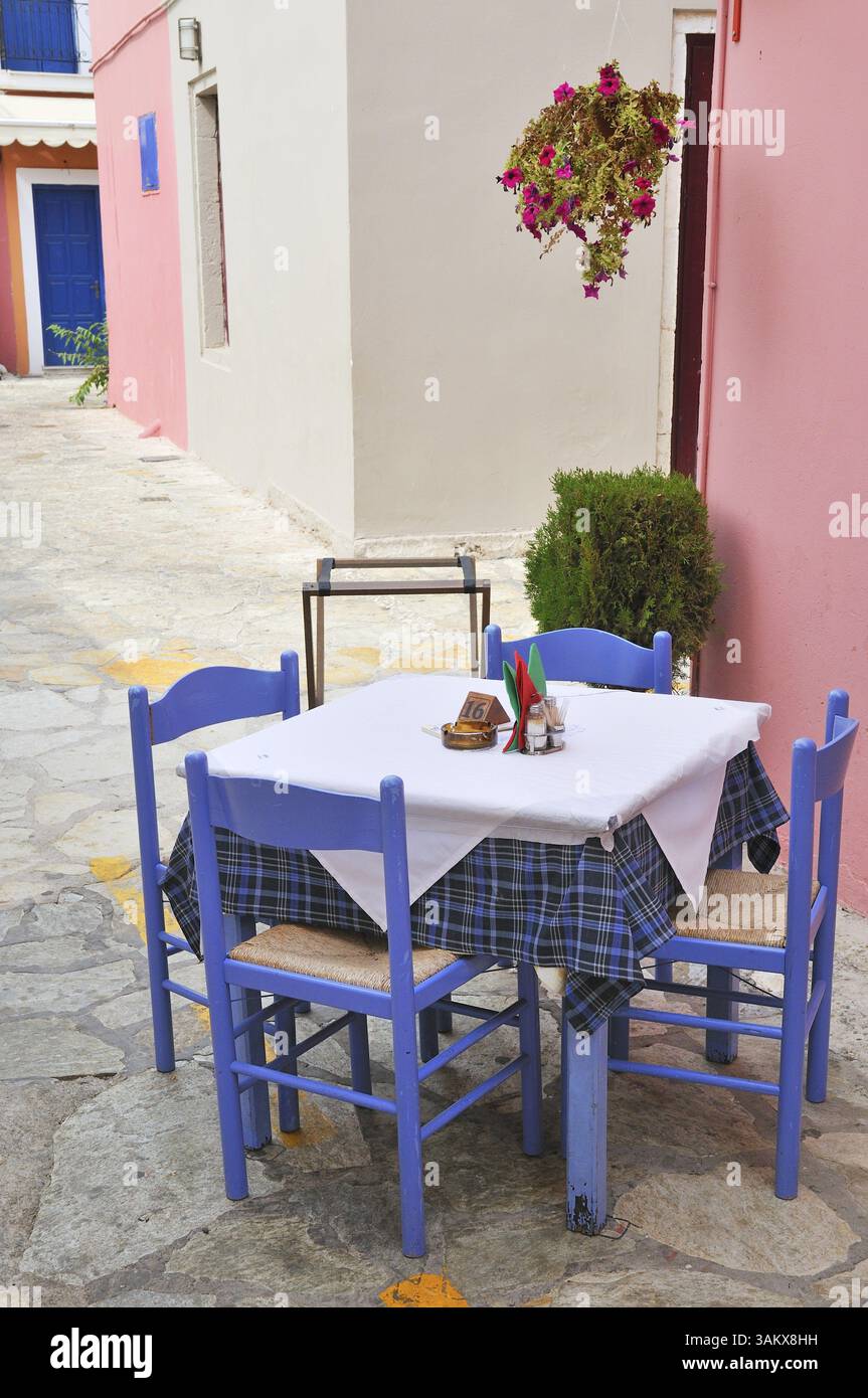Greek terrace form the restaurant Stock Photo - Alamy