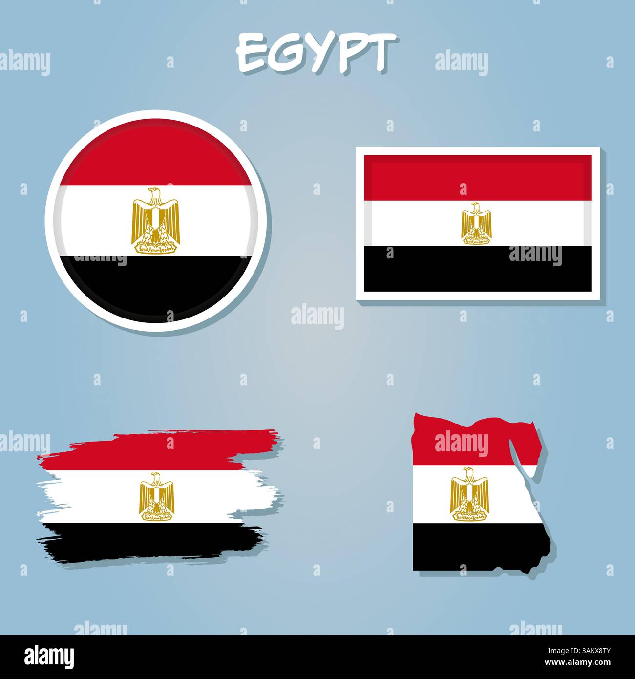 Map of Egypt with an official flag and map Stock Vector Image & Art - Alamy