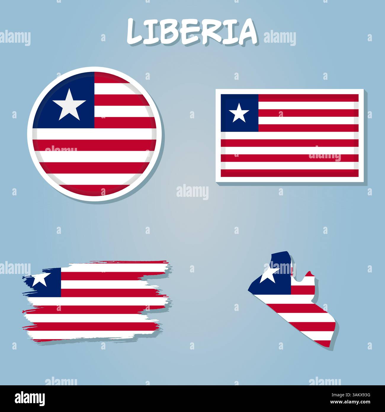 Map of Liberia with an official flag Stock Vector Image & Art - Alamy