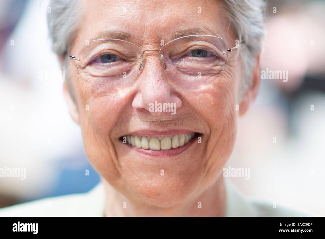Paris, France. 12th Apr, 2025. Elisabeth Borne attending the Paris Book ...