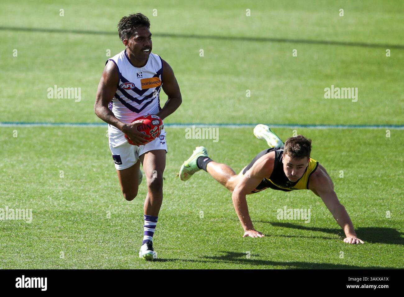 Barossa Valley, Australia. 13th Apr, 2025. Isaiah Dudley of the Dockers ...