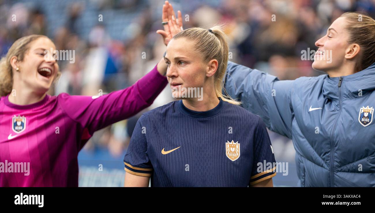 Seattle Reign FC forward Ana-Maria Crnogorevic (7) walks off the field ...