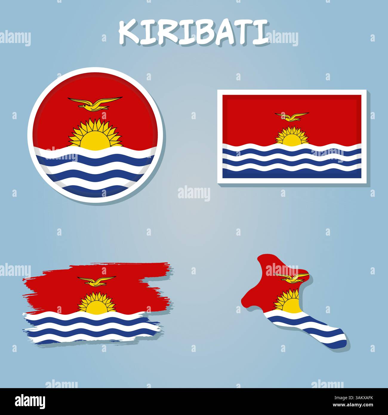 Kiribati map on a world map with flag and map pointer, vector ...