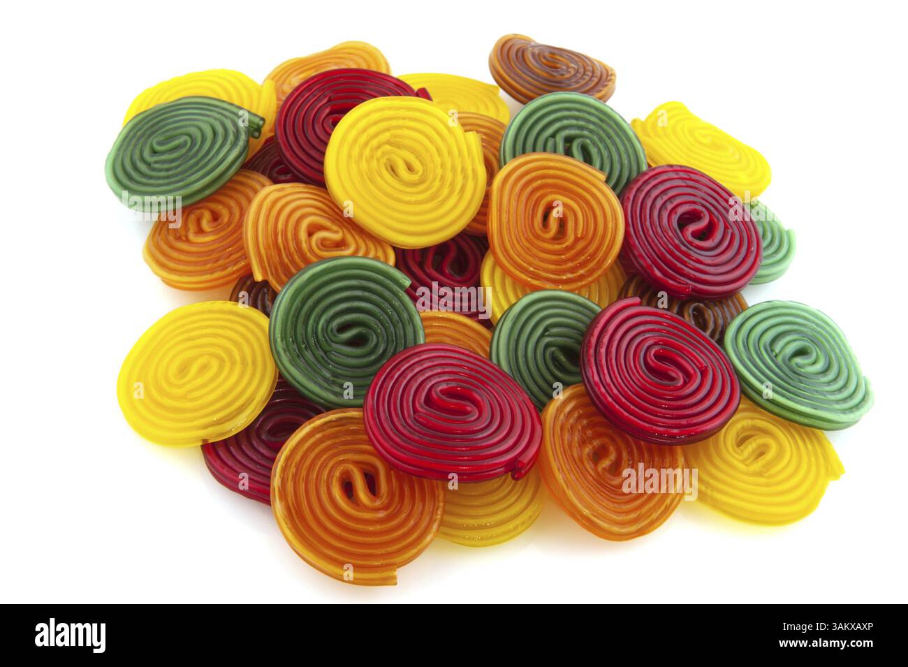 Colorful licorice candy drop rolls isolated white background Stock ...