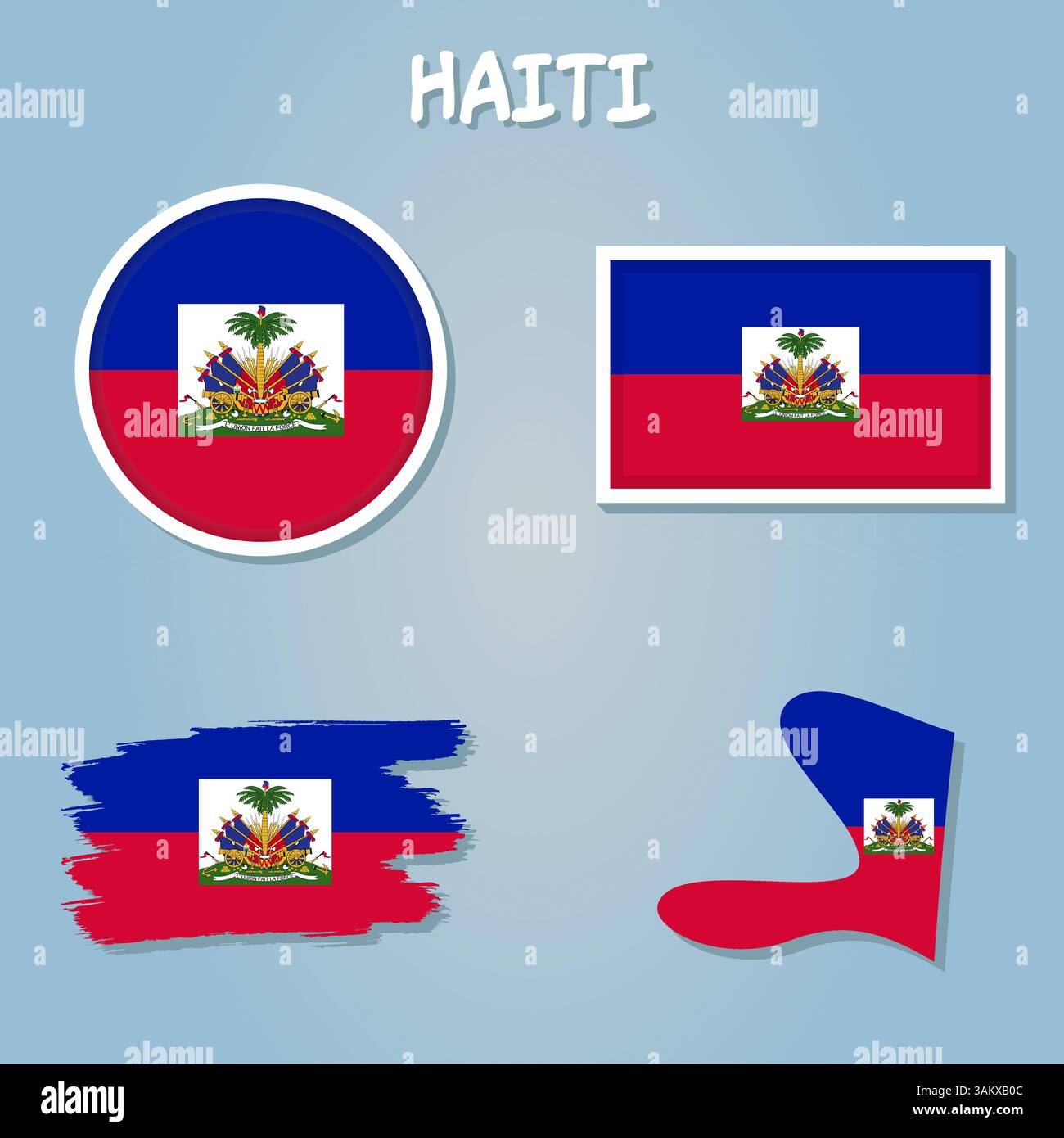 Map of Haiti, Haiti vector illustration, Haiti Map with the National Flag Stock Vector Image ...