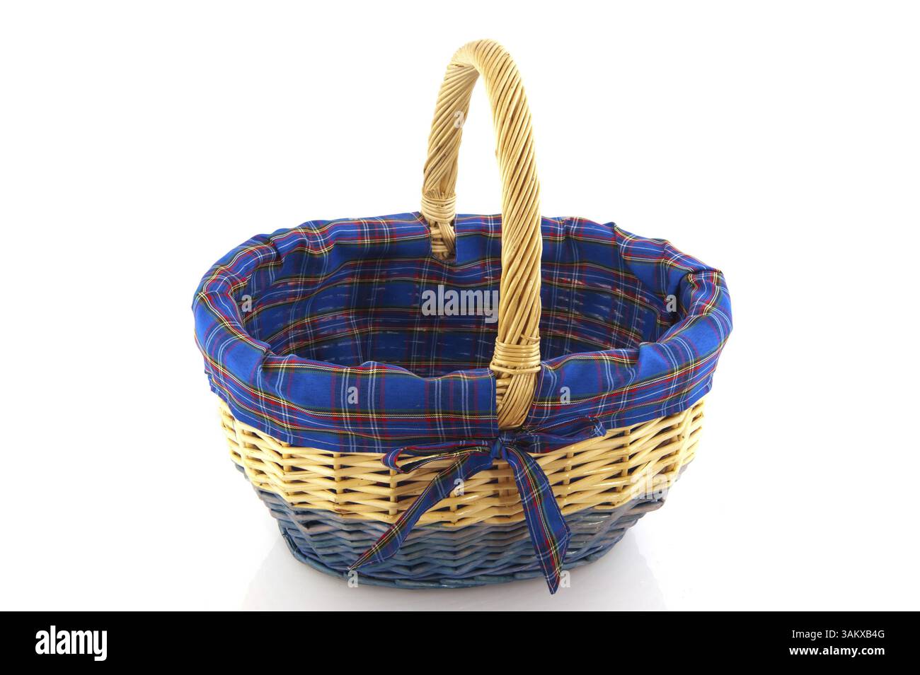 blue wicked basket for picnic or shopping Stock Photo - Alamy